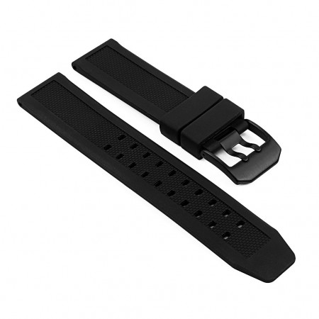 Rubber Watch Strap for Luminox Evo W/ Matte Black Buckle | StrapsCo