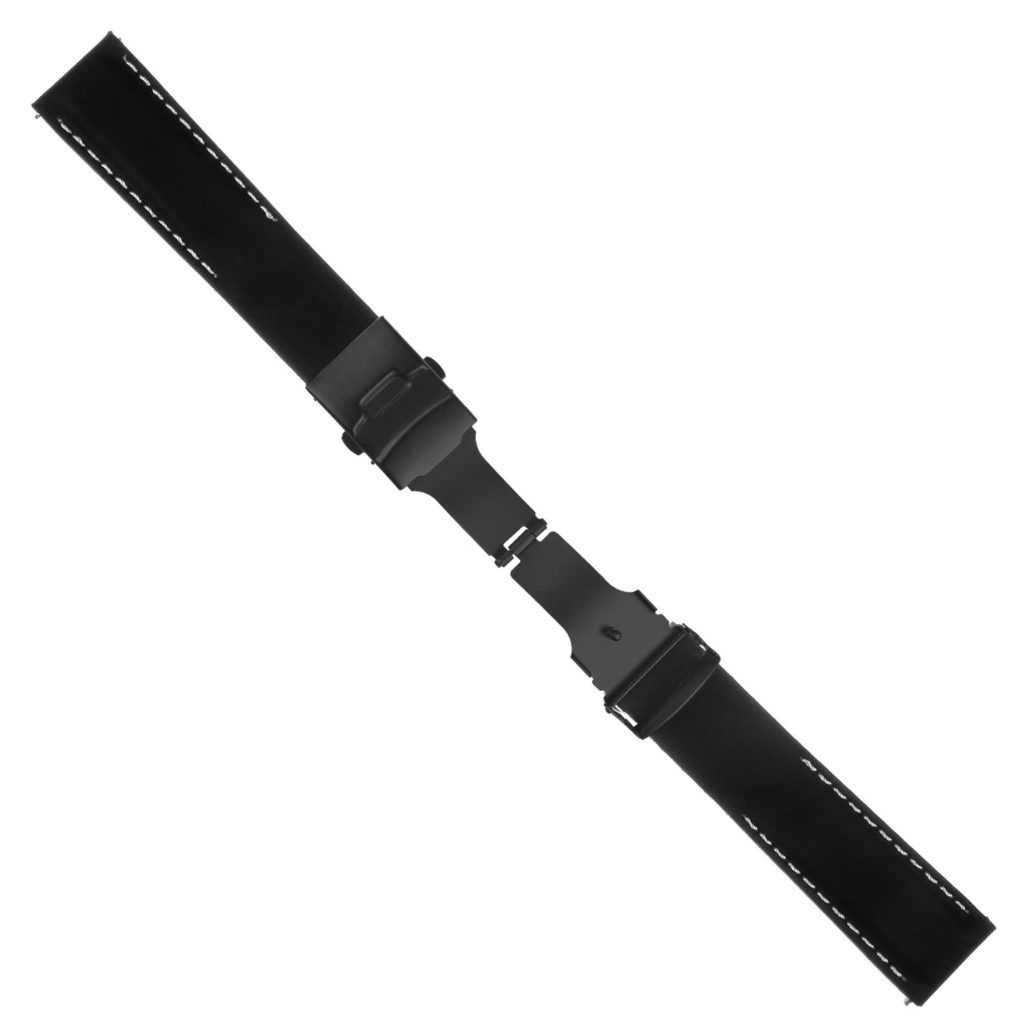 Rubber Strap with Stitching & Matte Black Clasp - Quick Release | StrapsCo