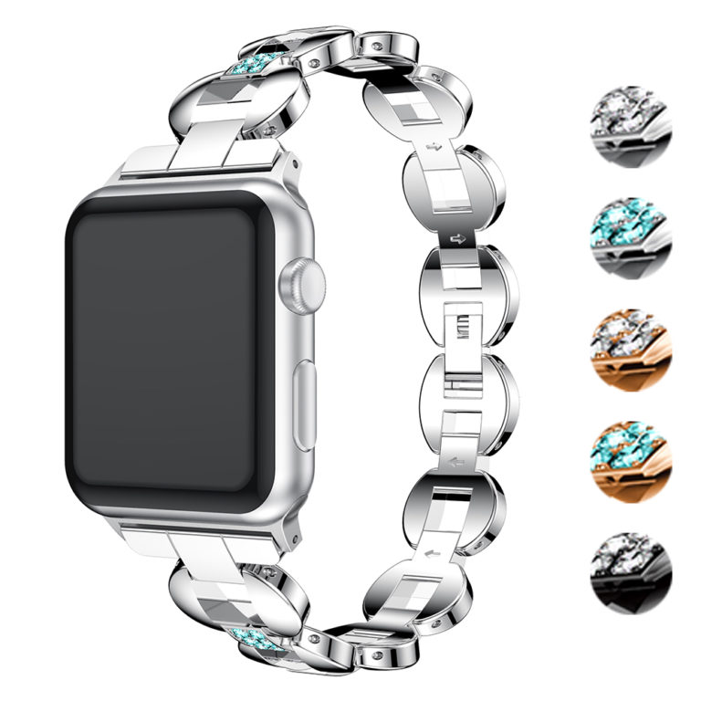 Alloy Link Bracelet with Rhinestones for Apple Watch | StrapsCo