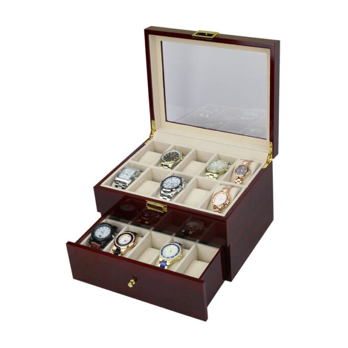 Wood Watch Box with Drawer for 20 Watches | StrapsCo