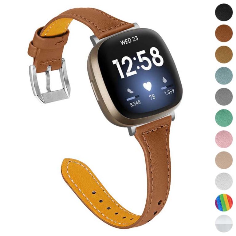 Buckle-and-Tuck Leather Strap for Fitbit Versa 3 | StrapsCo