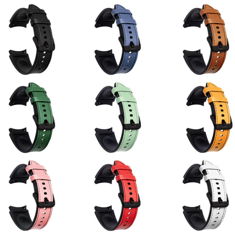 Leather & Silicone Hybrid Strap for Samsung Galaxy Watch 4 | StrapsCo